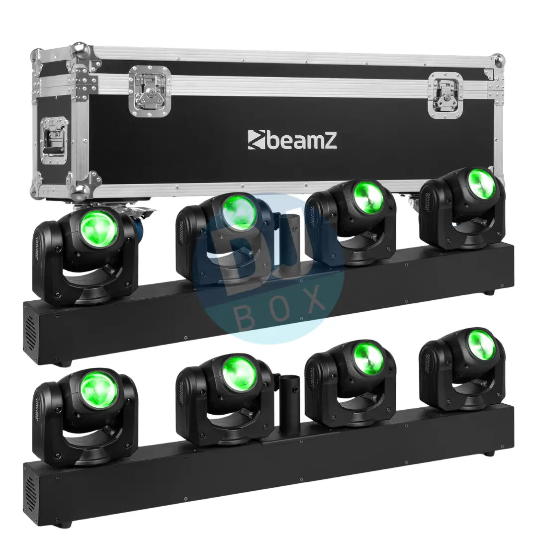 Beamz Quatro Moving head bar & Twin case - DJBox.ie